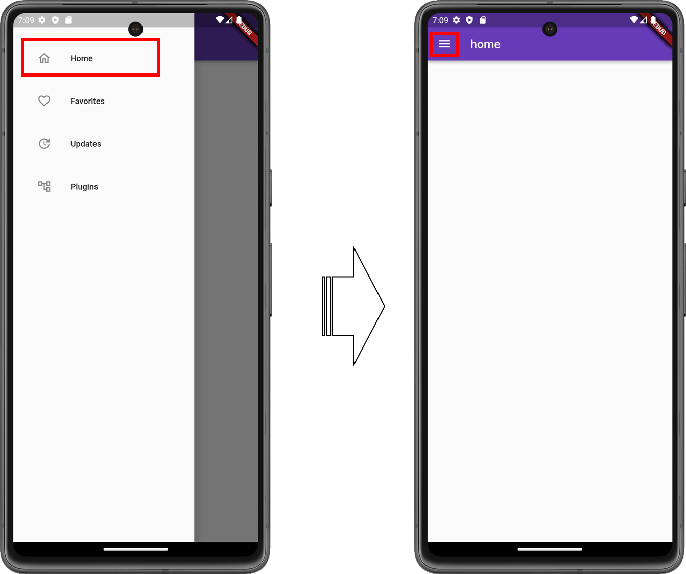 Flutter Navigation Drawer 잡학다식프로